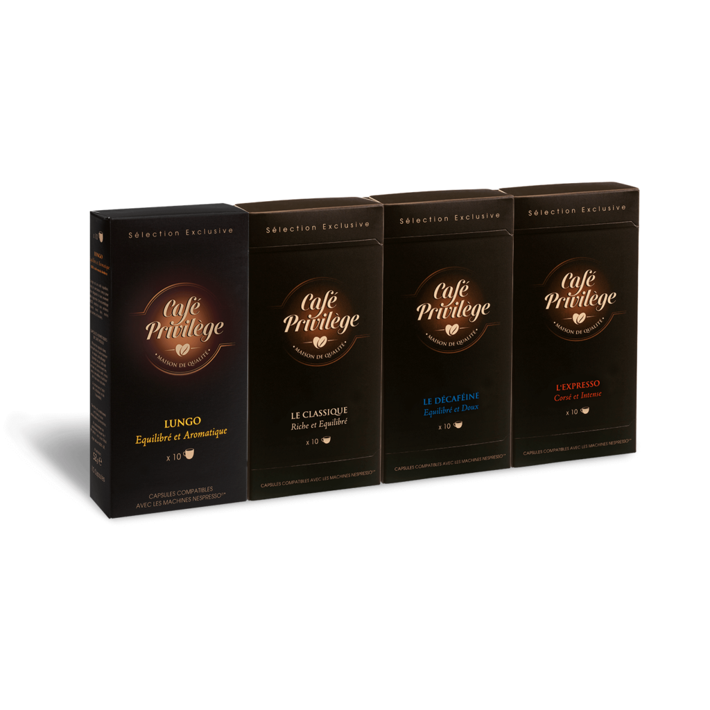 Café Privilège - Gamme de packagings café « Les Capsules » - Publidée